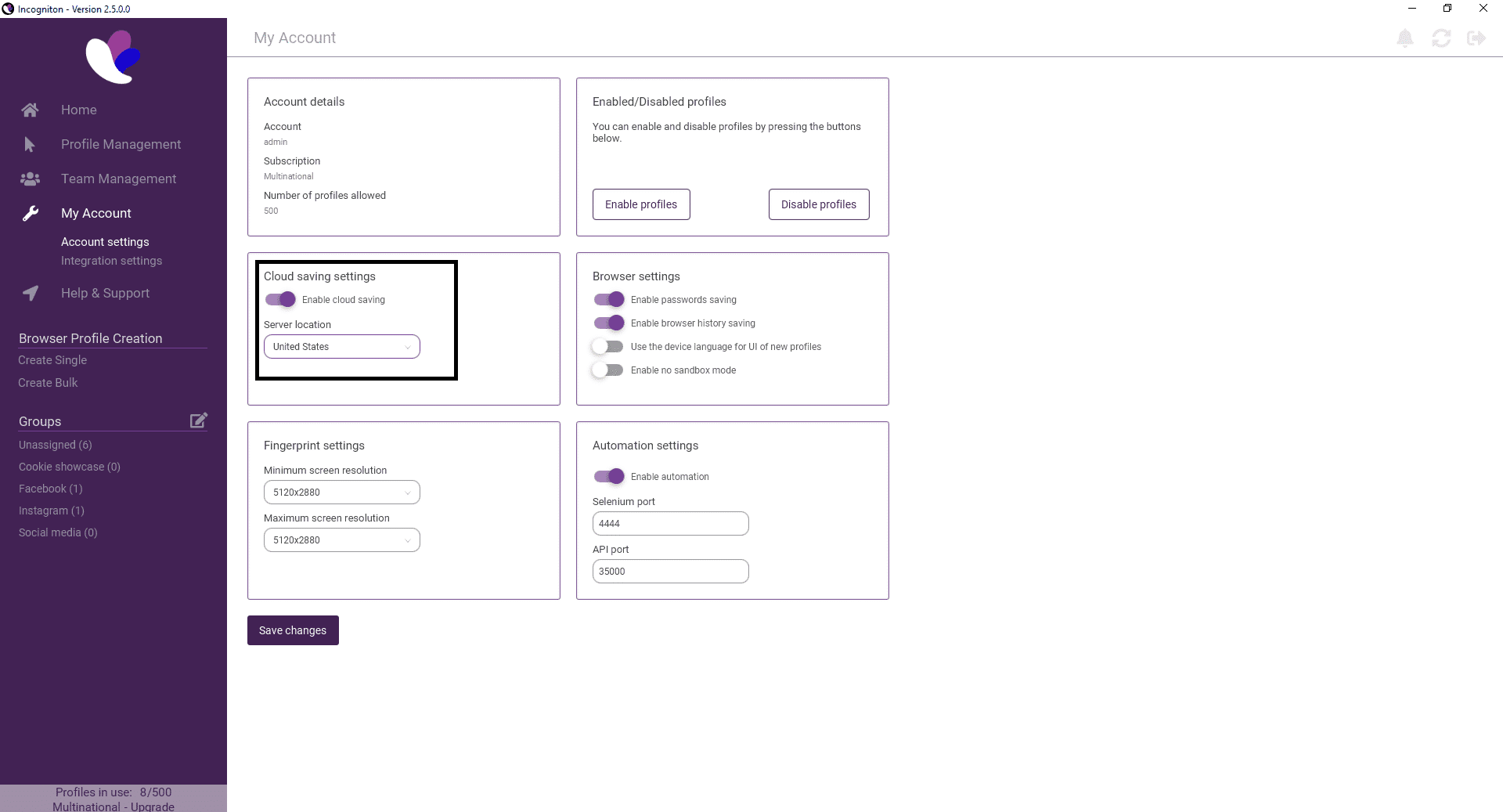 Saving your data locally or in our encrypted cloud servers - Incogniton