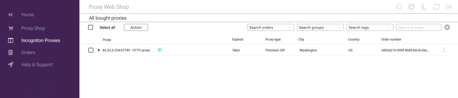 Guide - How to buy proxies via Incogniton's proxy store