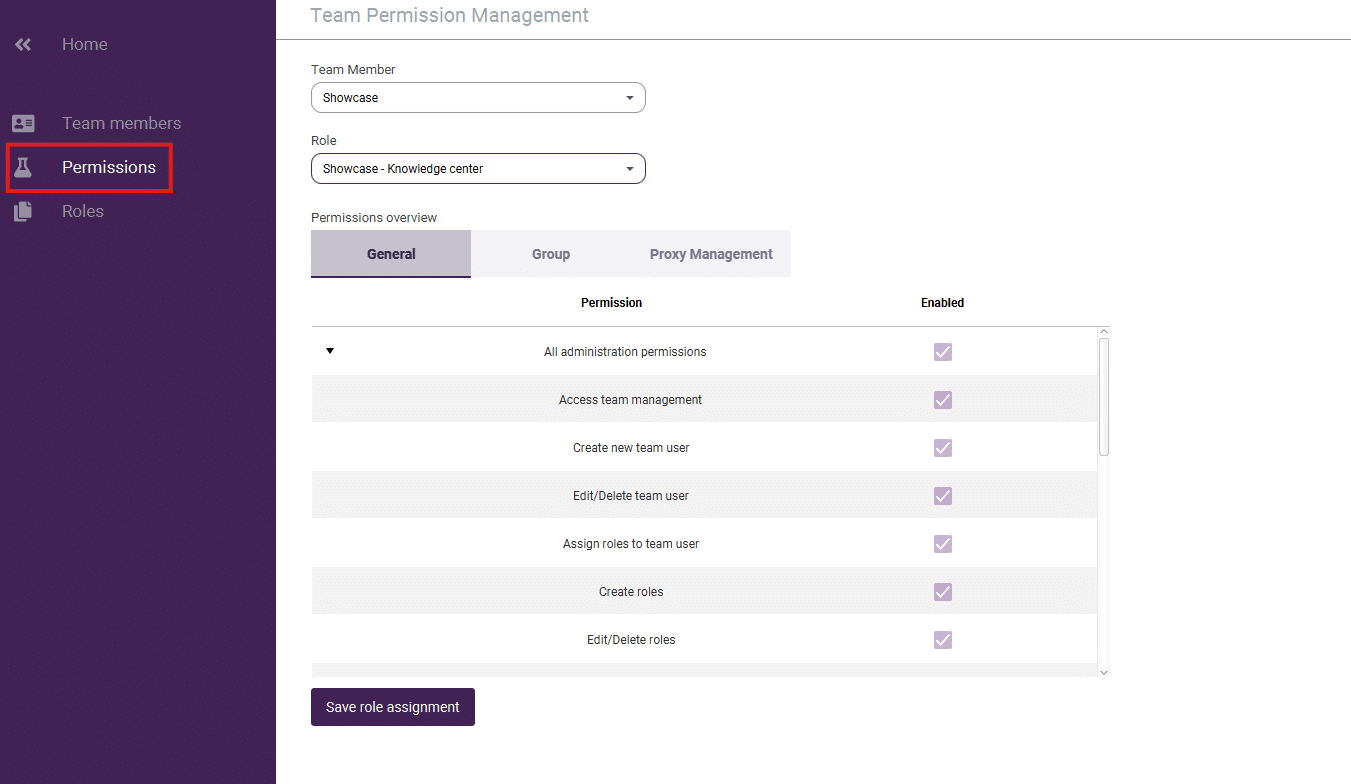 How to create different access levels for each team member