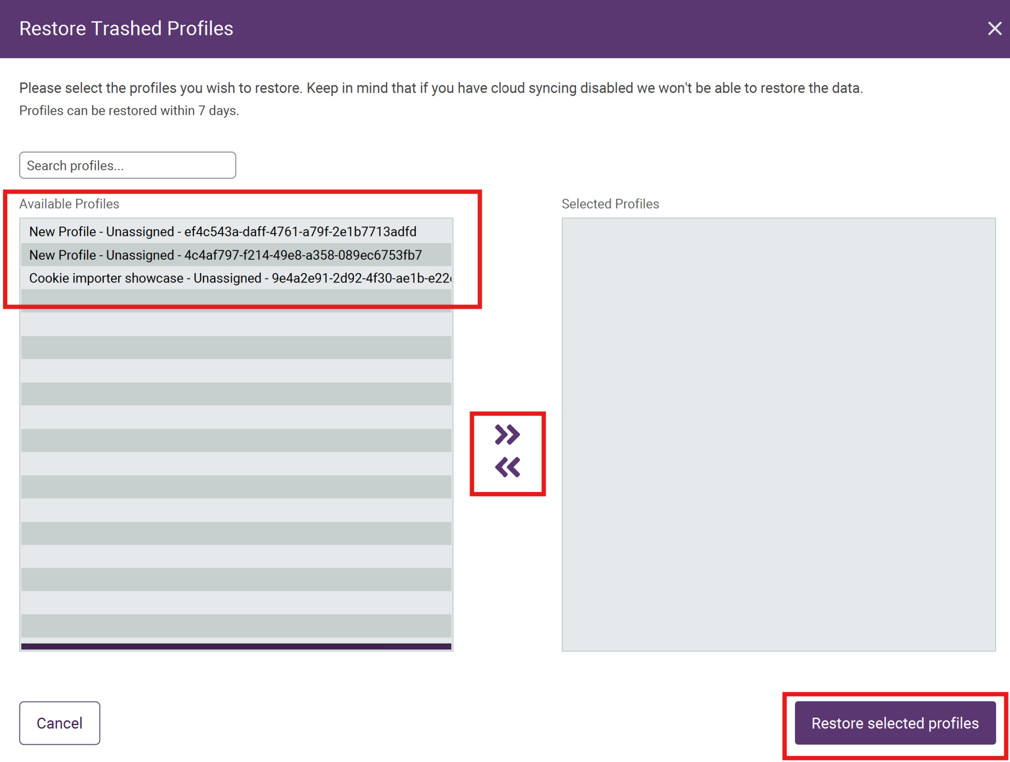 Guide - How to restore deleted profiles - Incogniton