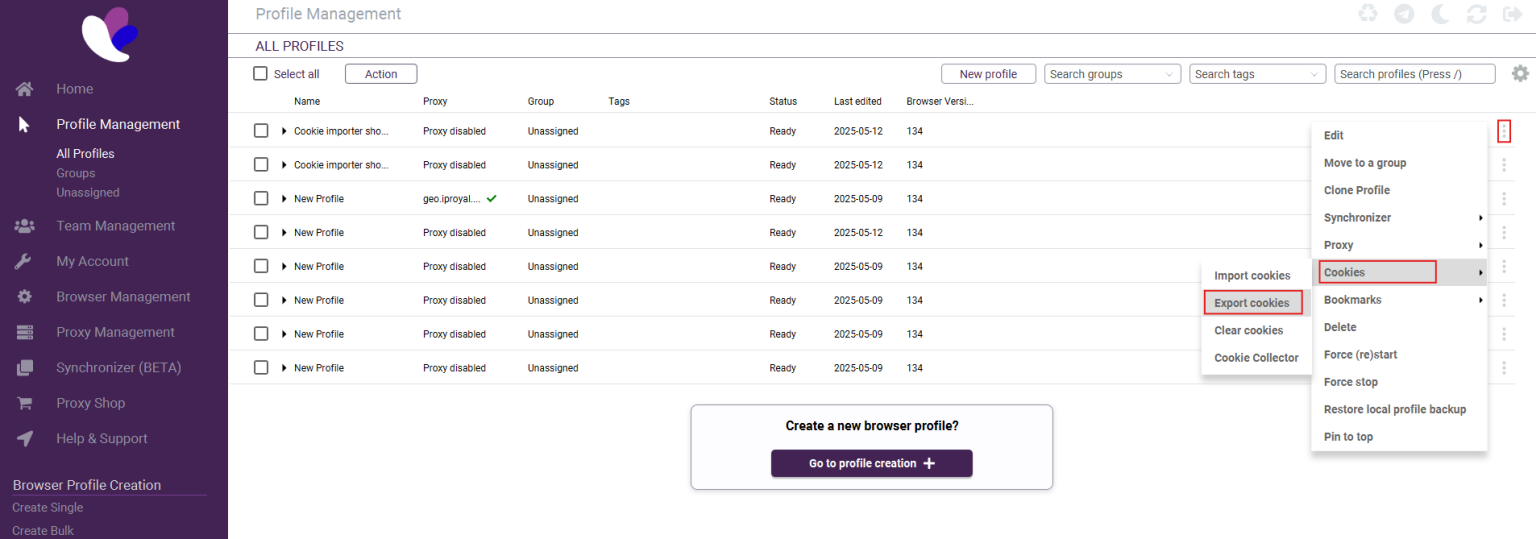 How to Export Cookies From an Existing Browser Profile